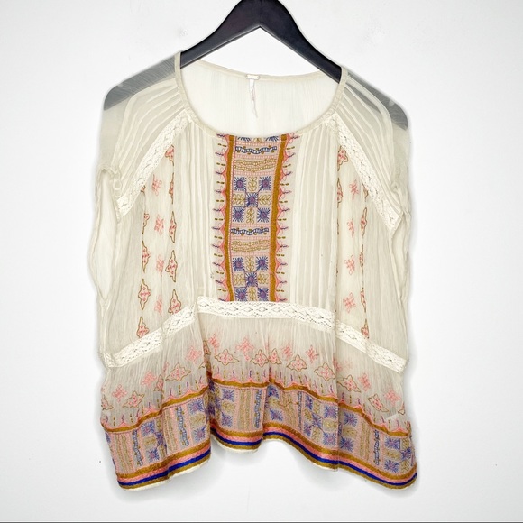 Free People | Tops | Free People All Your Feelings Sheer Boho ...